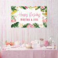 Bright tropical foliage birthday party banner | Zazzle