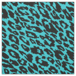 Turquoise Leopard Animal Print Fabric | Zazzle