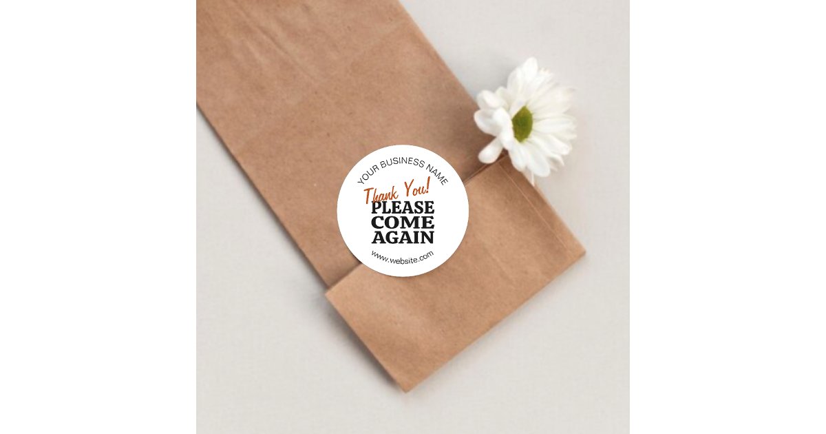 Bright Vintage Inspired "Thank You Come Again!" Classic Round Sticker ...