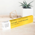 Bright Warm Yellow Custom Logo Elegant Desk Name Plate | Zazzle