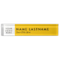 Bright Warm Yellow Custom Logo Elegant Desk Name Plate | Zazzle