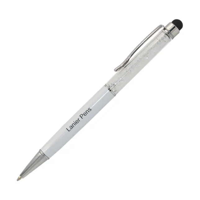 Bright White Engraved Ballpoint Pen w/Crystals | Zazzle