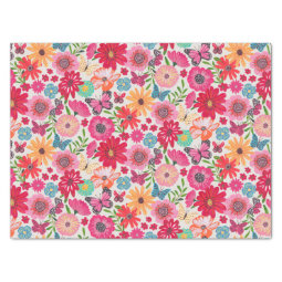 Bright Wildflower Pattern Bridal Shower Tissue Paper | Zazzle