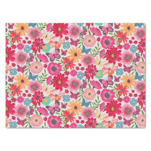 Bright Wildflower Pattern Bridal Shower Tissue Paper | Zazzle