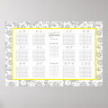 Bright Yellow and Gray Seating Chart Alphabetical | Zazzle
