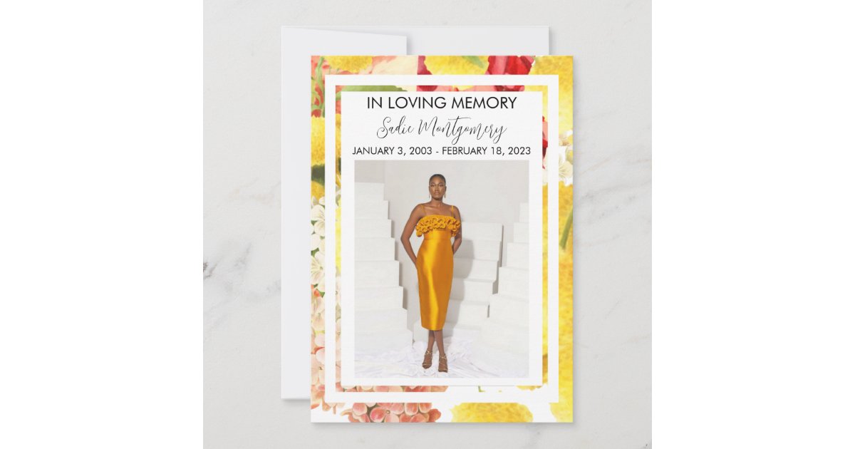 Bright Yellow Colorful funeral program | Zazzle