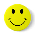 Bright Yellow Cute Face Pinback Button | Zazzle