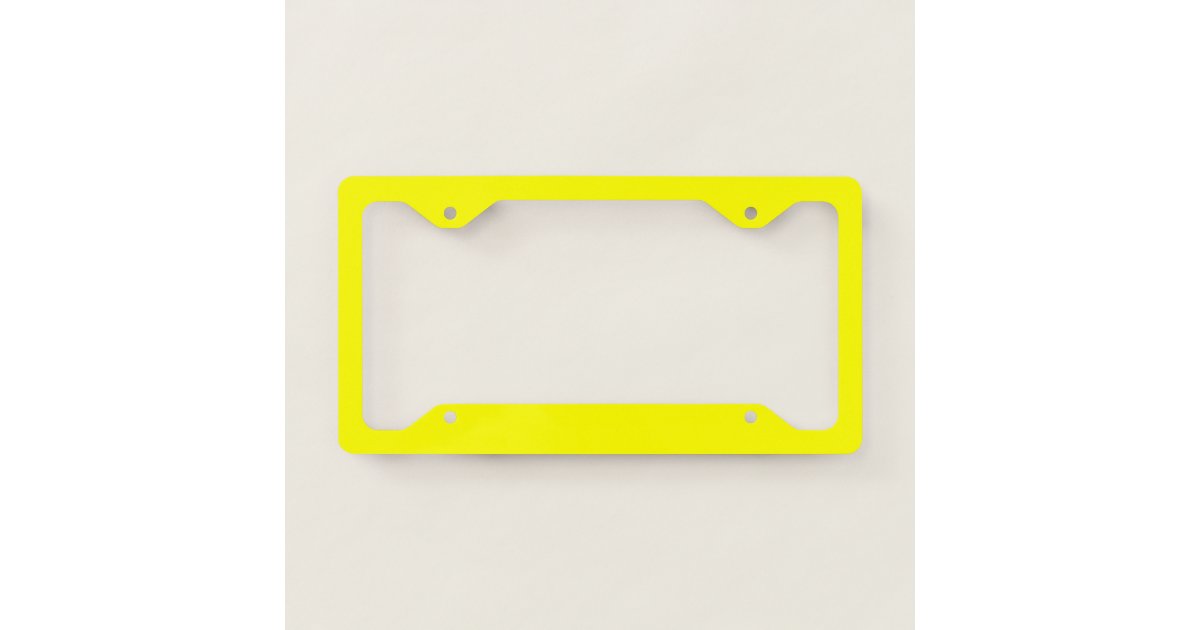 Bright Yellow License Plate Frame | Zazzle