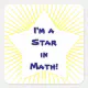 Bright Yellow Math Student Star Square Sticker | Zazzle
