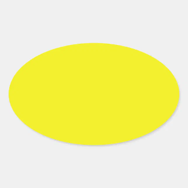 Bright Yellow Oval Sticker | Zazzle