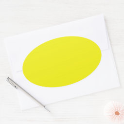 Bright Yellow Oval Sticker | Zazzle