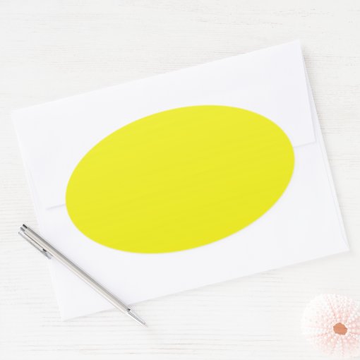 Bright Yellow Oval Sticker | Zazzle