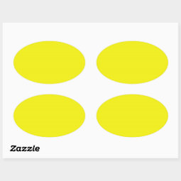 Bright Yellow Oval Sticker | Zazzle