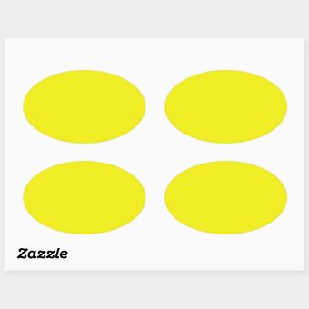 Bright Yellow Oval Sticker | Zazzle