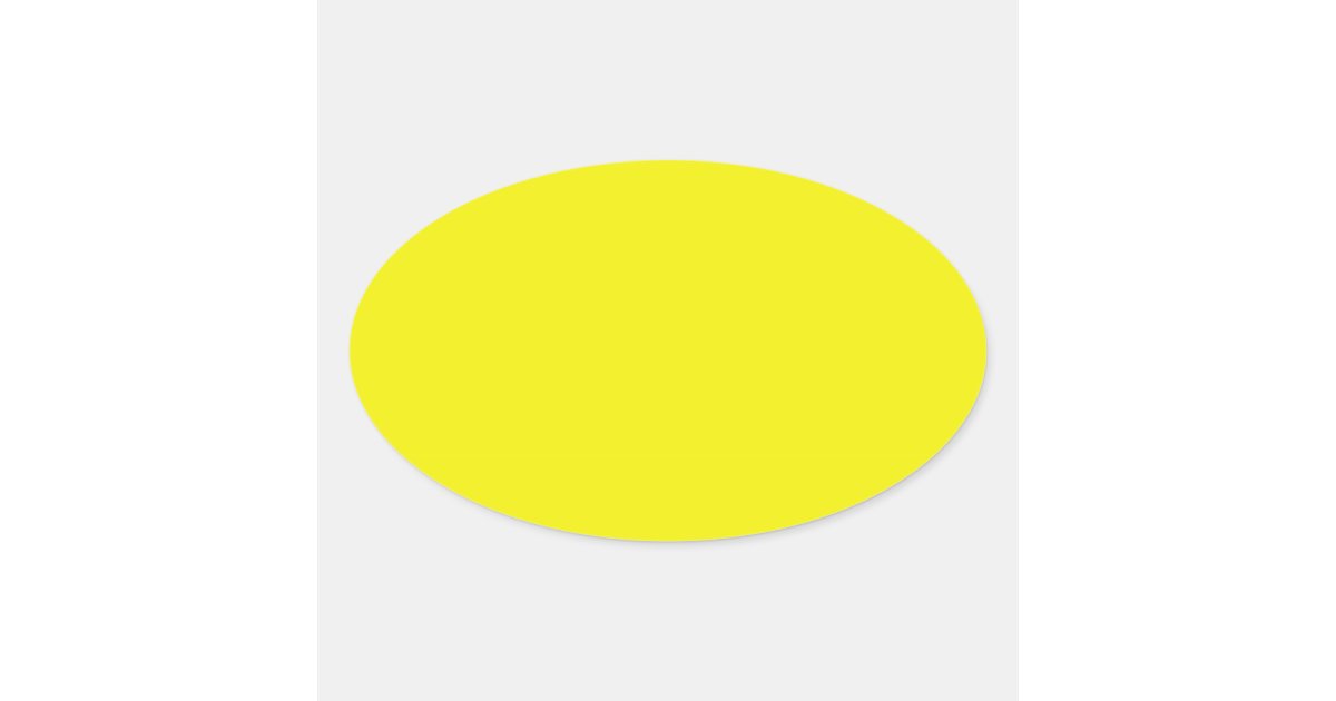 Bright Yellow Oval Sticker | Zazzle