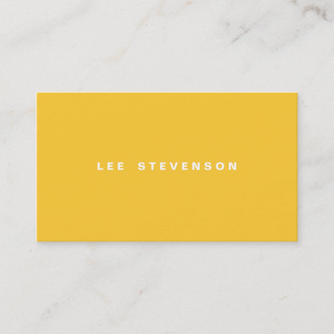 Bright Yellow Plain Business Card | Zazzle