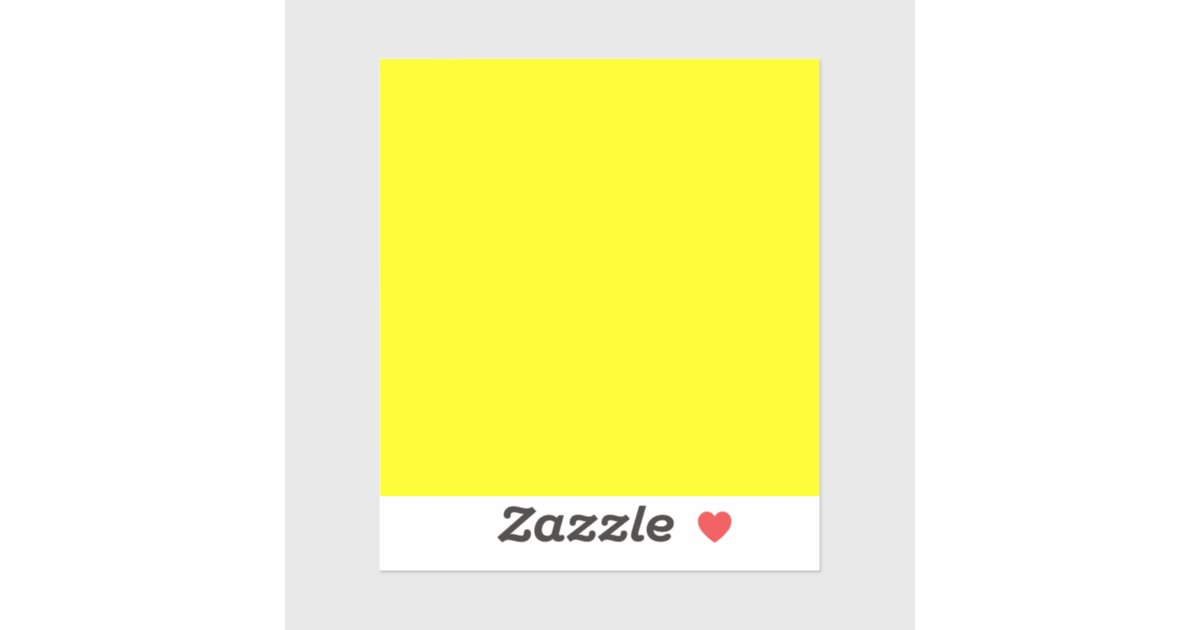 Bright yellow (solid color) sticker | Zazzle