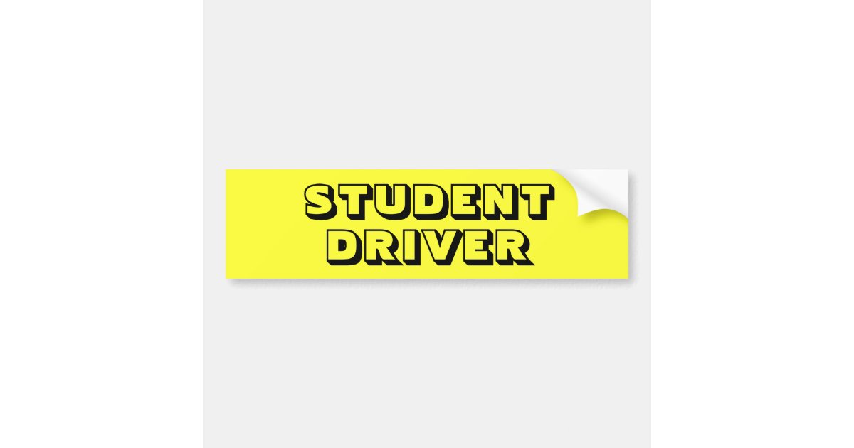 Bright Yellow Student Driver Bumper Sticker | Zazzle
