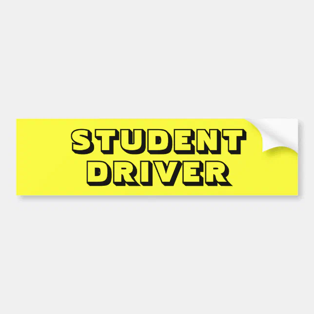 Bright Yellow Student Driver Bumper Sticker | Zazzle