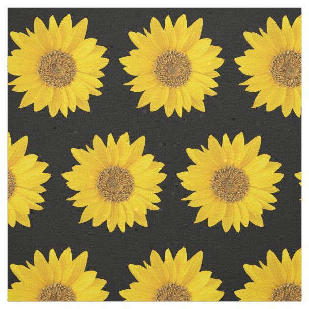 Yellow Sunflower Pattern Fabric | Zazzle