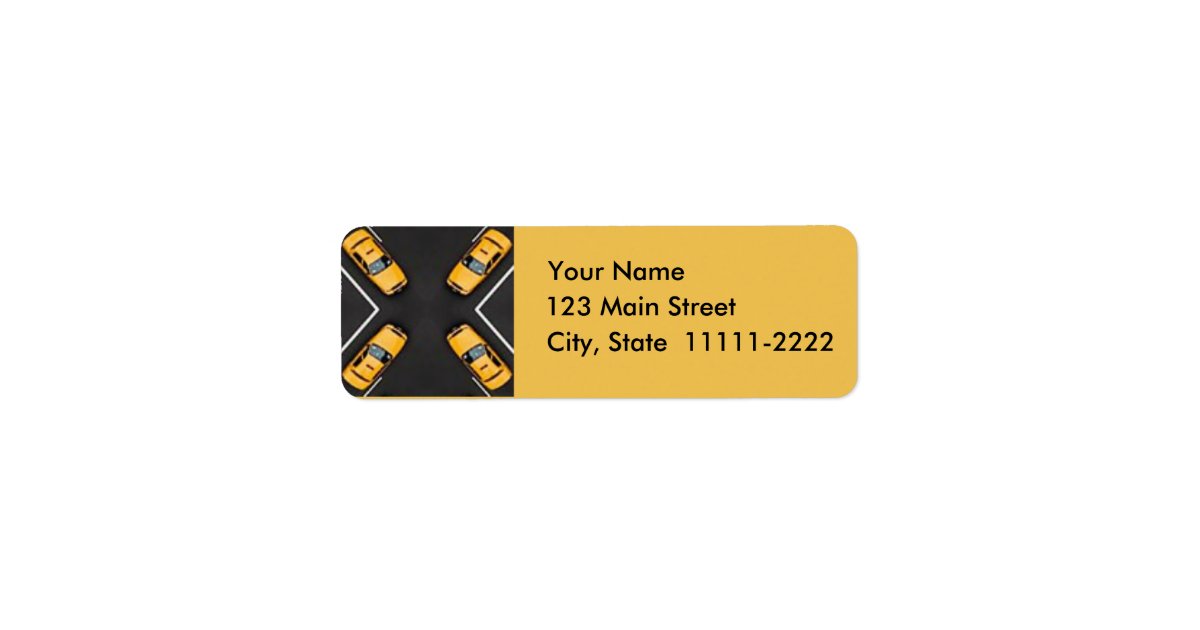 Bright Yellow Taxi Cab Pattern Label | Zazzle