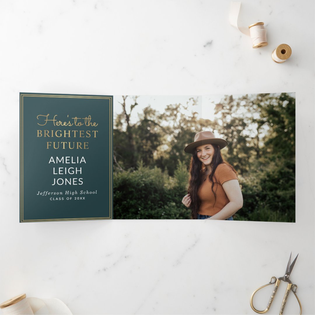 Brightest Future Graduation Photo Announcement | Zazzle