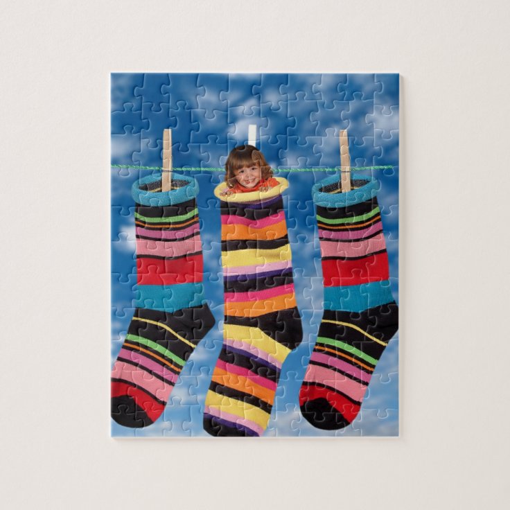 Brightly colored socks jigsaw puzzle | Zazzle