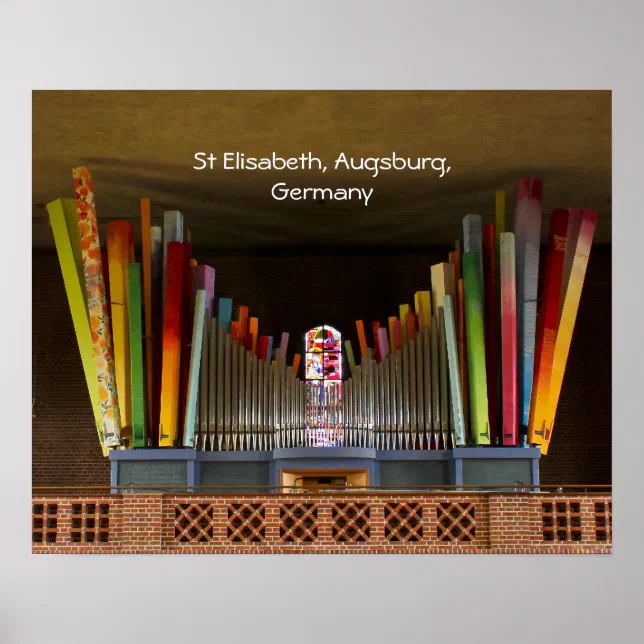 Brightly coloured organ pipes poster | Zazzle
