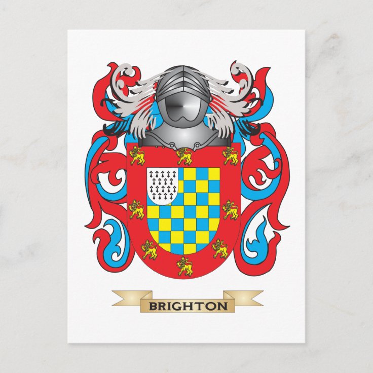 Brighton Coat of Arms (Family Crest) Postcard | Zazzle