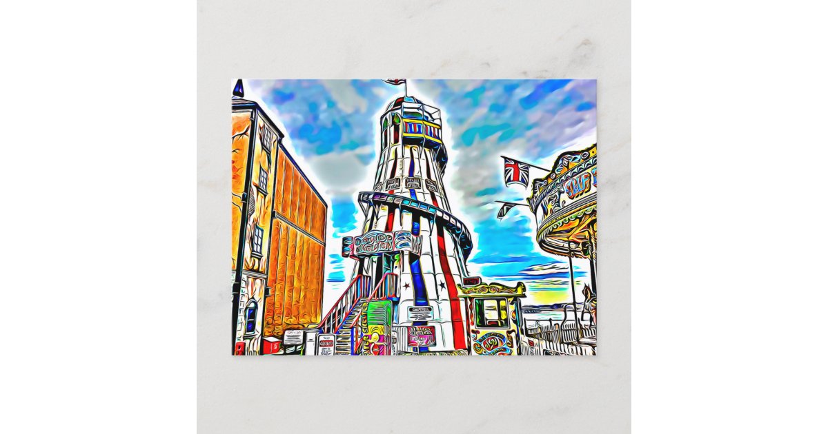 Brighton Palace Pier Fairground Rides Postcard | Zazzle