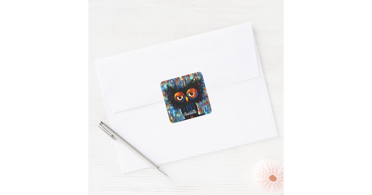 Brilliant and Wise Owl Square Sticker | Zazzle