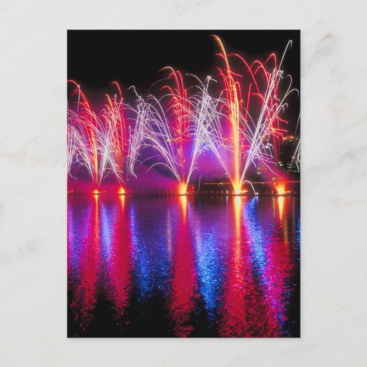 Brilliant Fireworks Postcard | Zazzle