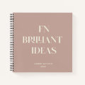 Brilliant Ideas Planner Modern Custom Dark Blush Notebook | Zazzle