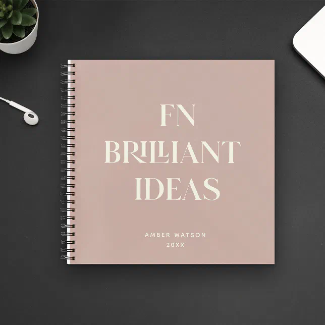 Brilliant Ideas Planner Modern Custom Dark Blush Notebook | Zazzle