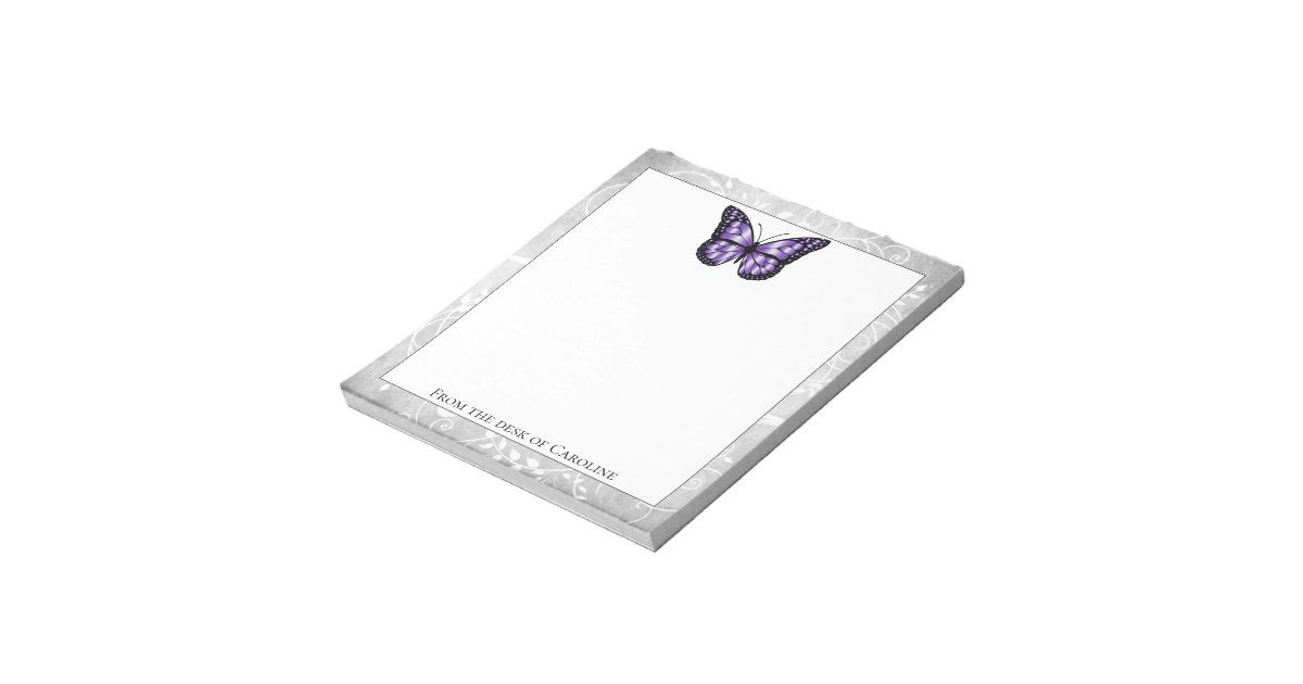 Brilliant Purple Butterfly Notepad | Zazzle