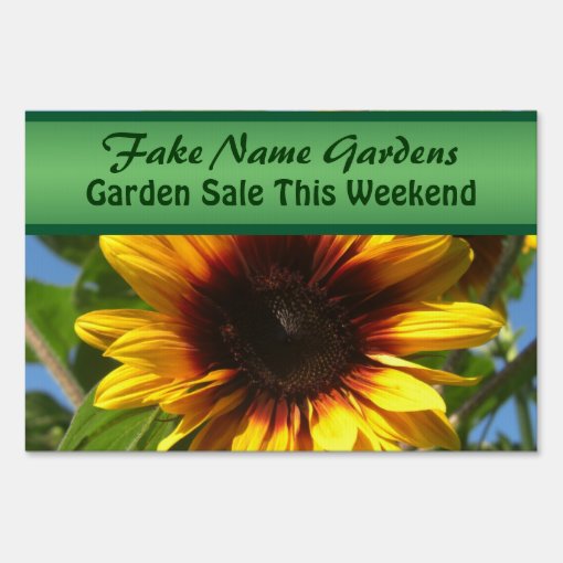 Brilliant Sunflower Garden Sale Custom Yard Sign | Zazzle