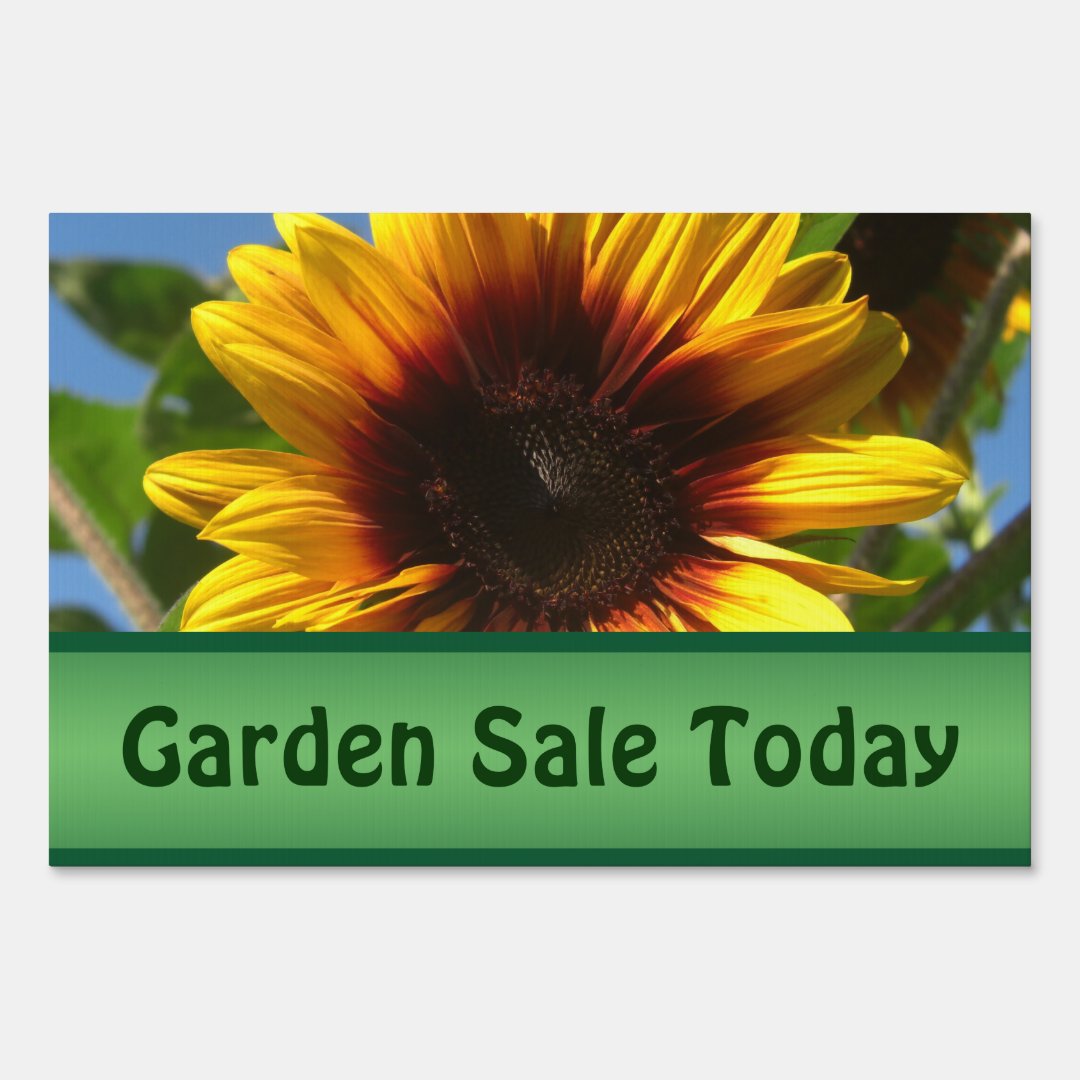 Brilliant Sunflower Garden Sale Custom Yard Sign | Zazzle