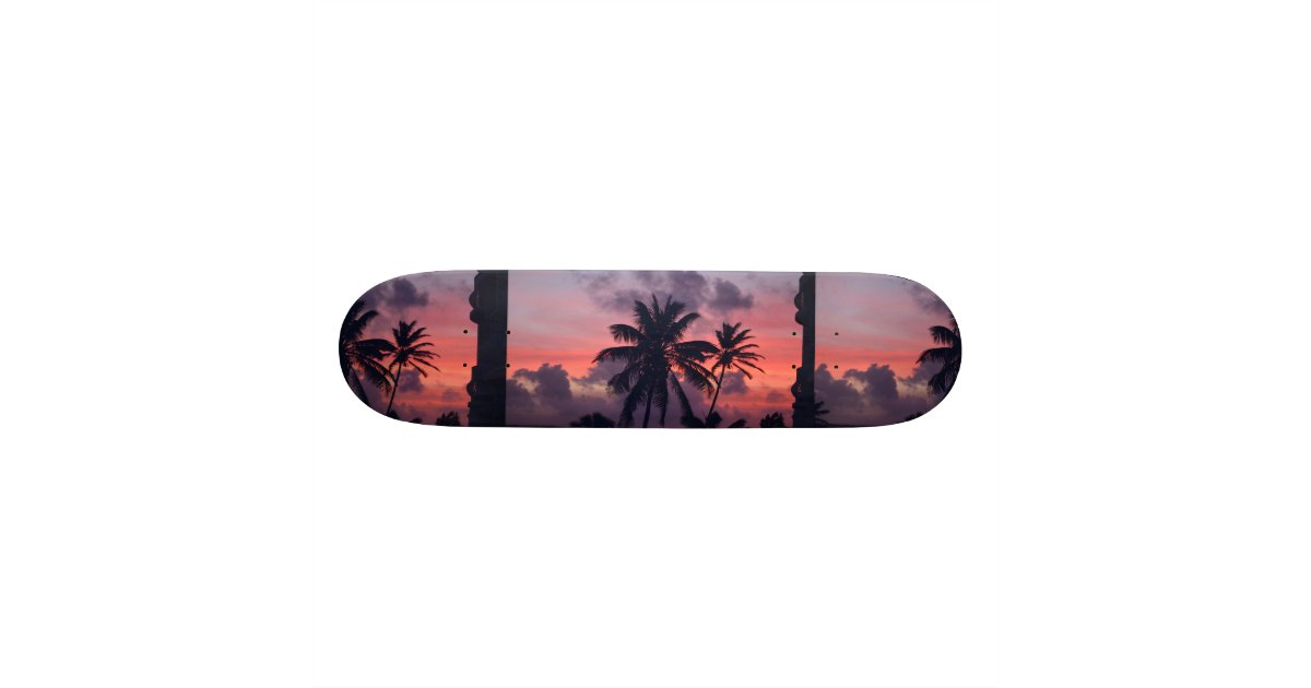 Brilliant Tropical Sunset Skateboard Deck | Zazzle.com