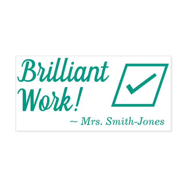 "Brilliant Work!" Assignment Grading Rubber Stamp | Zazzle