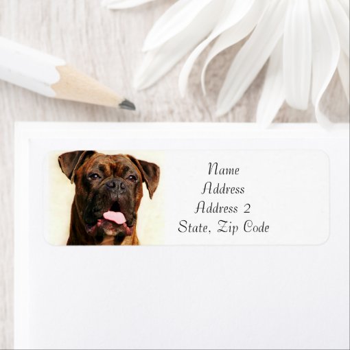 Brindle Boxer Dog Address Labels | Zazzle