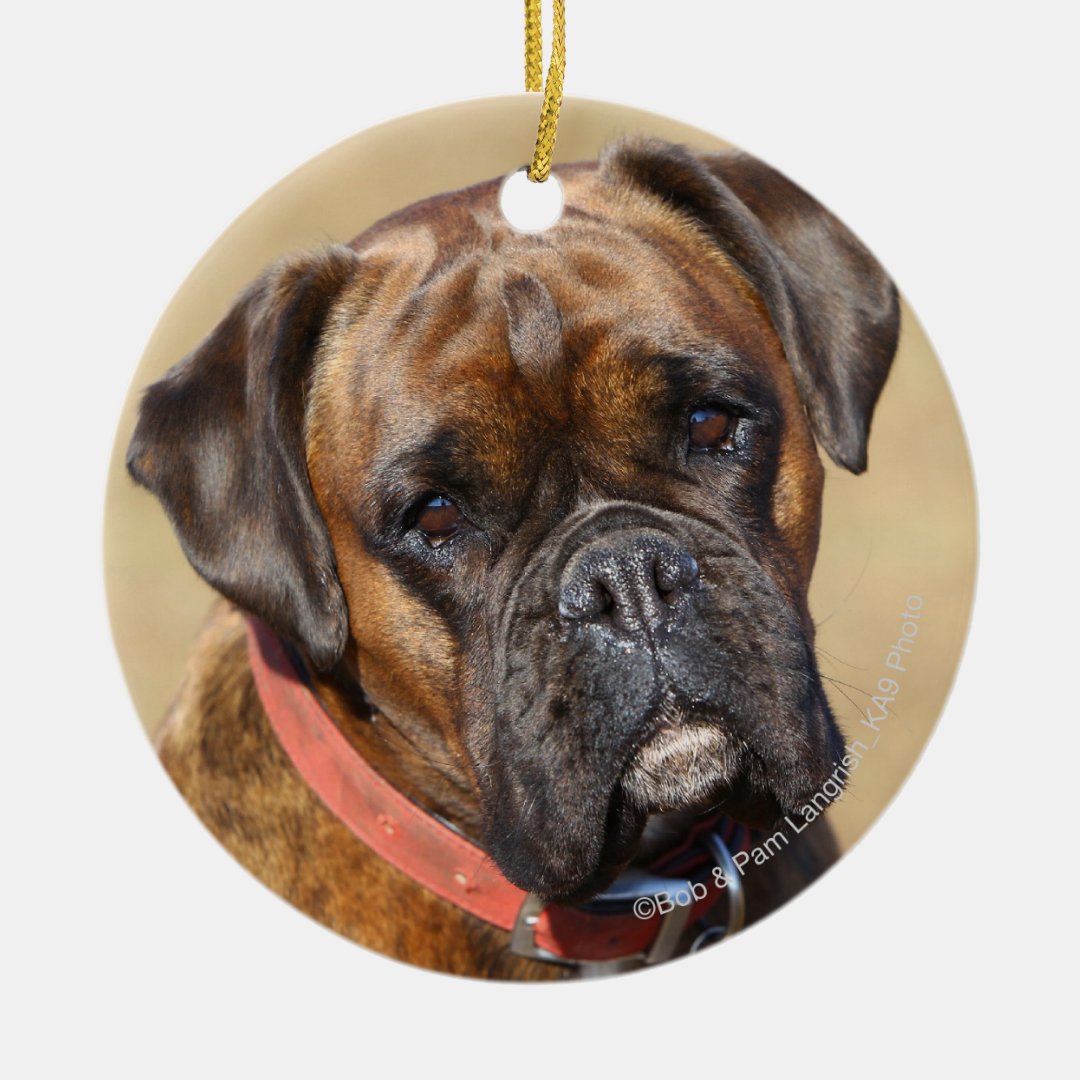 Brindle Boxer Dog Ceramic Ornament | Zazzle