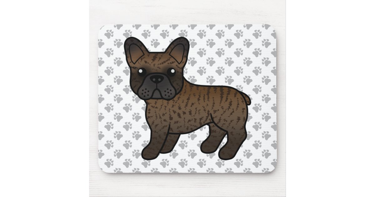 Brindle French Bulldog Cute Cartoon Dog Mouse Pad | Zazzle