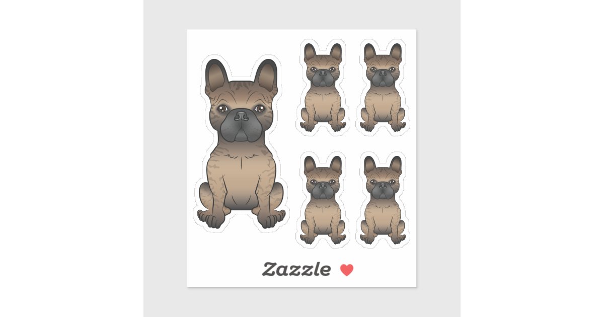 Brindle French Bulldog / Frenchie Cute Cartoon Dog Sticker | Zazzle