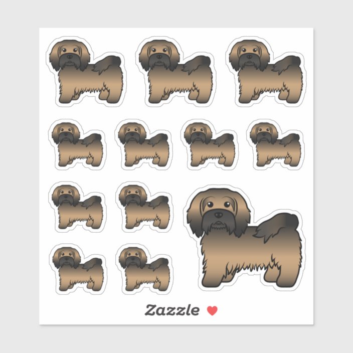 Brindle Havanese Cute Cartoon Dog Illustrations Sticker | Zazzle.com