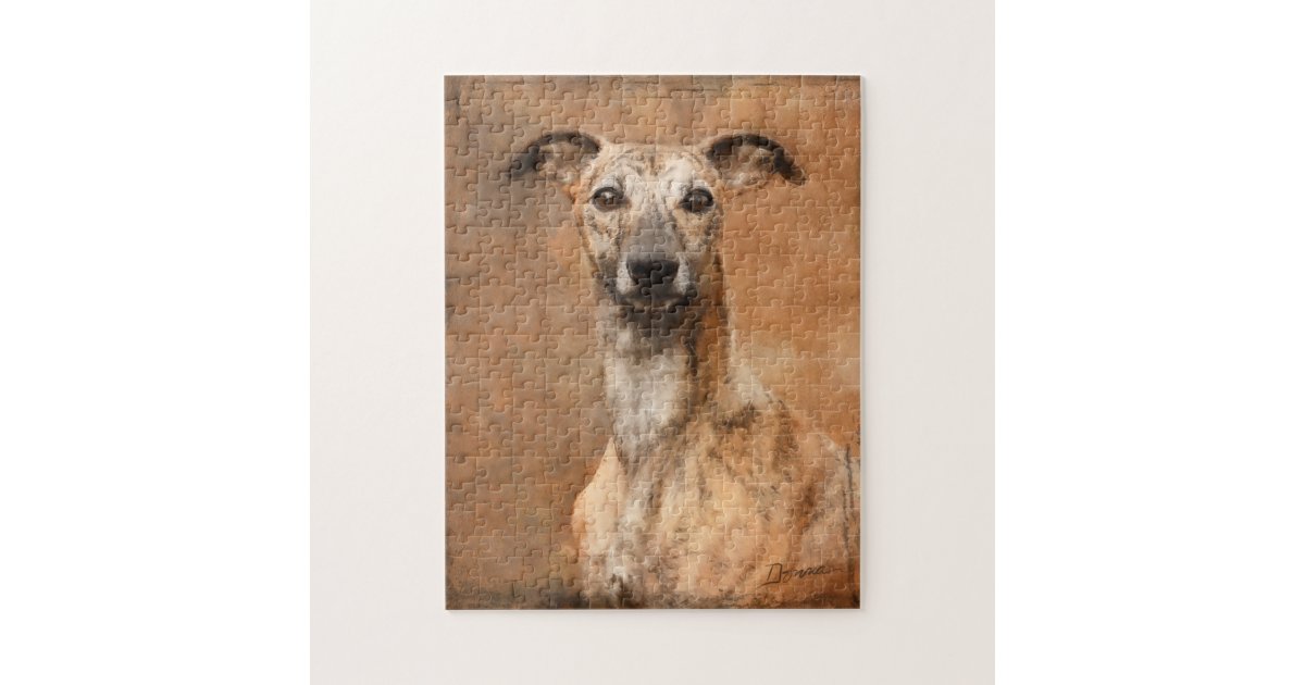 Brindle Whippet Dog Jigsaw Puzzle | Zazzle