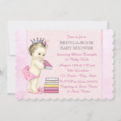 Bring a Book Baby Shower Invitation | Zazzle