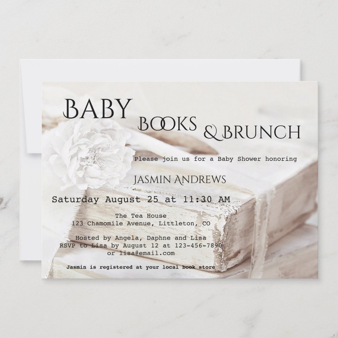 Bring a Book Baby Shower Invitation | Zazzle