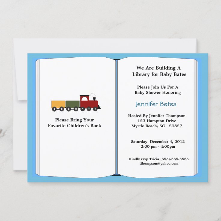 Bring a Book Baby Shower Invitation | Zazzle