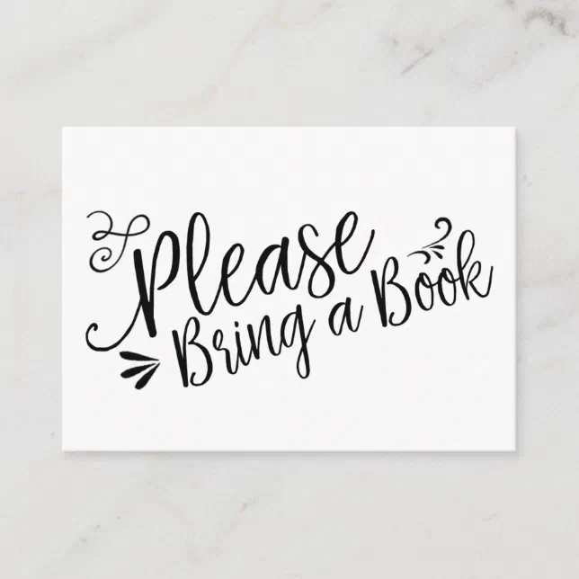 Bring a Book Insert Card, Custom Colors | Zazzle