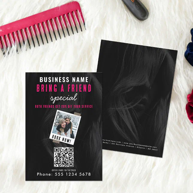 Bring a Friend Sale Refer A Friend Booking Business Card | Zazzle